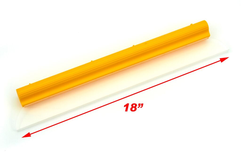 One Pass Classic 18" Waterblade Silicone T-Bar Squeegee Yellow with ...